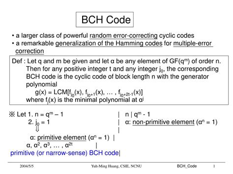 ppt bch code powerpoint presentation free download id 601518
