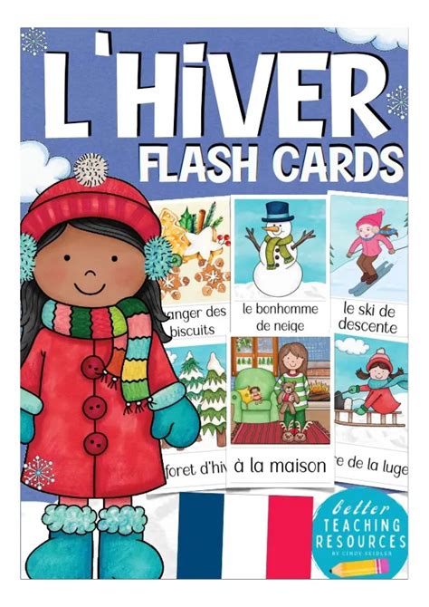 French Flash Cards L Hiver Last Winter By Teach Simple