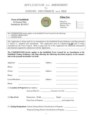 Fillable Online APPLICATION For AMENDMENT ZONING ORDINANCE And MAP Fax