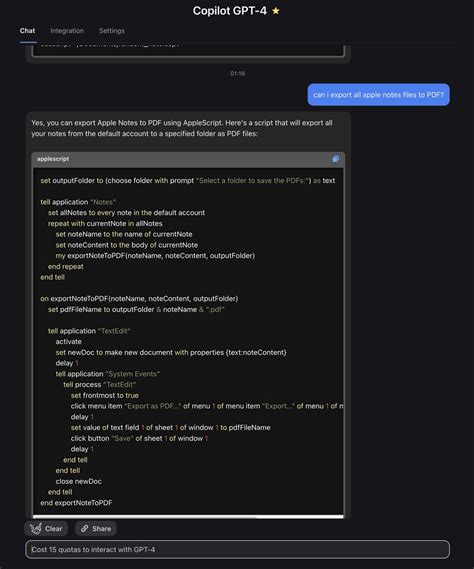 Jiayuan on Twitter GPT 4 用来写 AppleScript 的脚本实在是太方便了配合 Alfred or