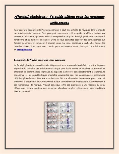 PPT Provigil générique Le guide ultime pour les nouveaux