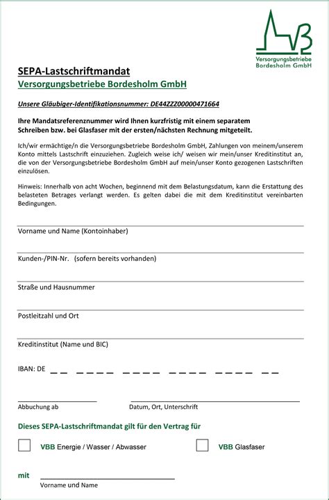 Sepa Lastschriftmandat Formular Per Post Einreichen Losformathens