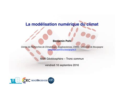 La Mod Lisation Num Rique Du Climat