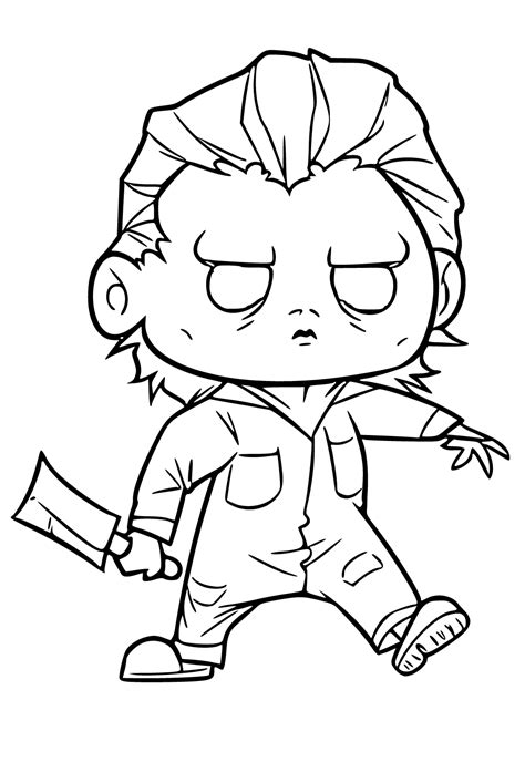 Free Printable Michael Myers Cute Coloring Page Sheet And Picture For