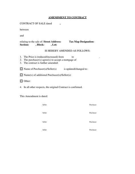 Free Printable Contract Amendment Templates PDF Word