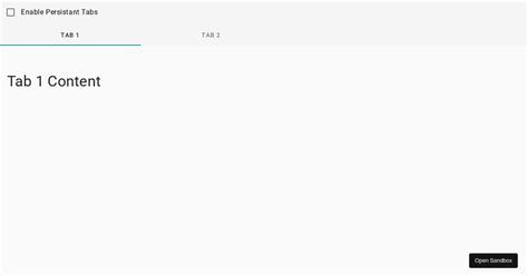 tabs example persistent tabs codesandbox