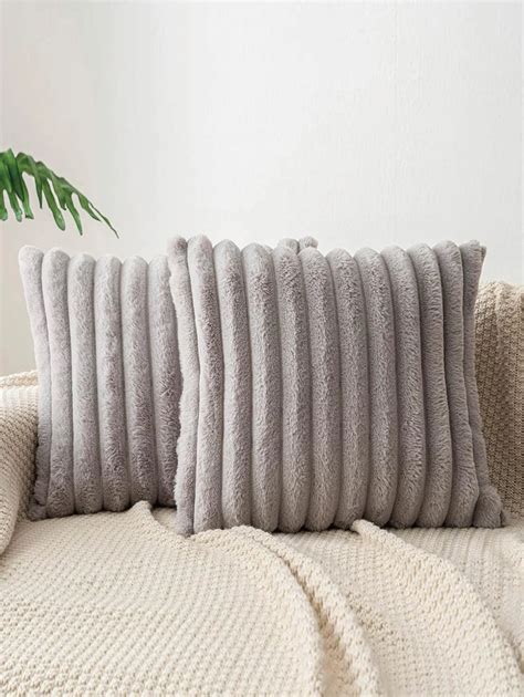 1pc Solid Fuzzy Cushion Cover Without Filler Modern Flannelette
