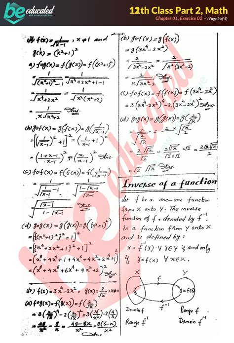 exercise 1 2 mathematics fsc part 2 notes inter part 2 notes