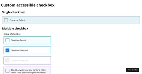 Custom Accessible Checkbox Codesandbox