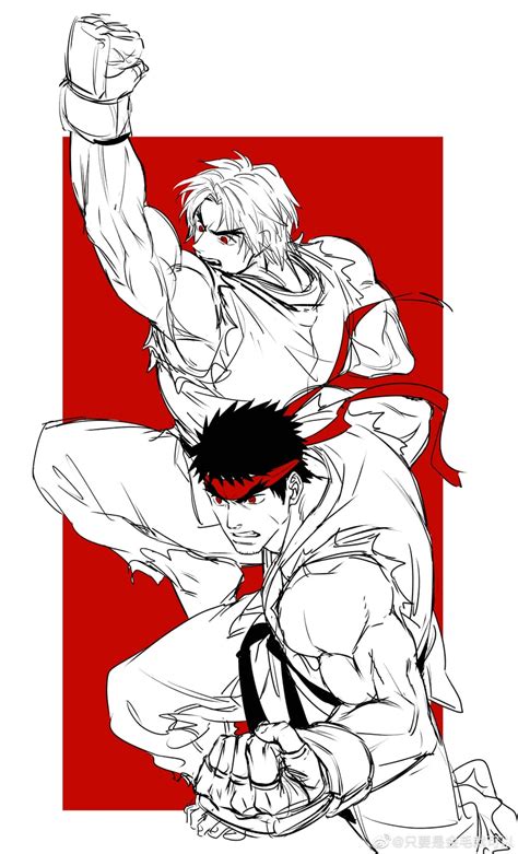 Ryu And Ken Masters Street Fighter Drawn By Yuiofire Danbooru