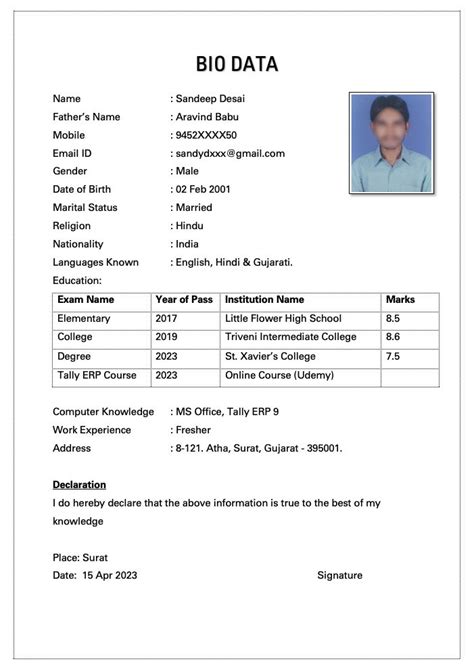 Cv Format For Job Job Resume Format Job Resume Examples Resume Cv