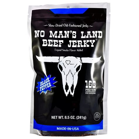 Amazon No Mans Land BLACK PEPPER Beef Jerky High Protein Free Low