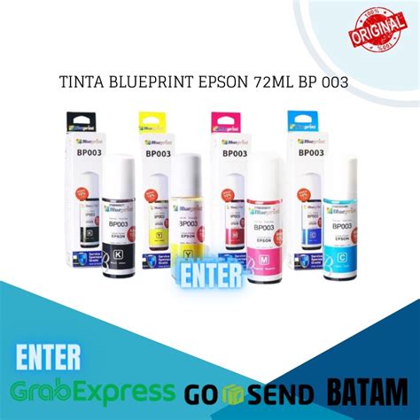 Jual TINTA BLUEPRINT EPSON 72ML BP 003 Refill For Printer Epson B C M Y