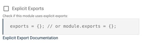 Module Exports Docs