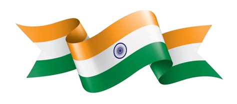 India Ribbon Flag Vector India Flag Ribbon White Background Indian
