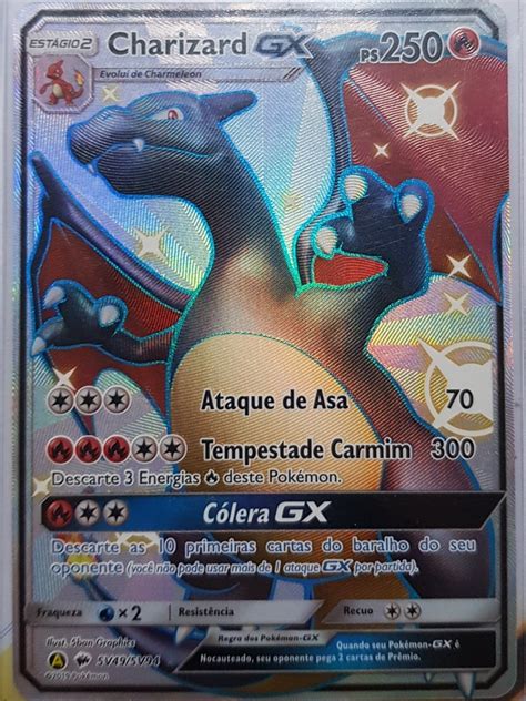 Carta Pokémon Charizard Gx Sv49 sv94 Shiny Destinos Ocultos R 1 299