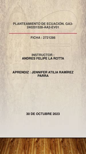 Evidencia GA1 2402015 28 AA2 EV01 Planteamiento de ecuación TÉCNICO