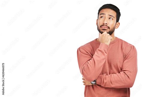 Thinking Face And Asian Man With Decision On Isolated Transparent And