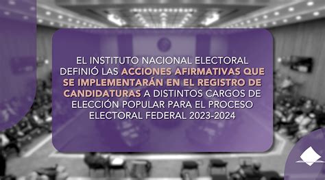 El INE definió acciones afirmativas en el registro de candidaturas para