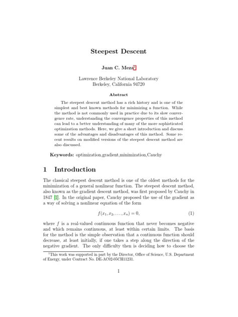 steepest descent pdf mathematical optimization theoretical physics