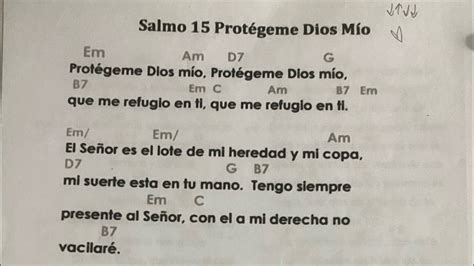 Salmo 15 Protégeme Dios Mío Que Me Refugio en Ti capo 1er traste