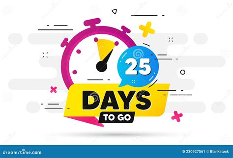 Twenty Five Days Left Icon Days To Go Vector Stock Vector