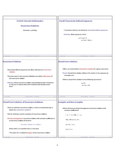 recurrence relation notes pdf recurrence relation equations