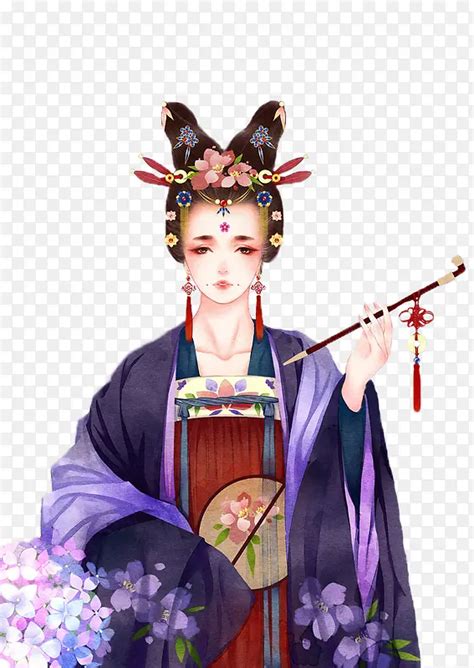 古代中国风古典后宫美女水彩手绘PNG图片素材下载 图片编号qrmjngve 免抠素材网
