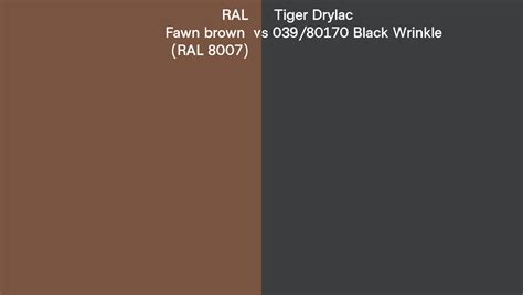 RAL Fawn Brown RAL 8007 Vs Tiger Drylac 039 80170 Black Wrinkle Side