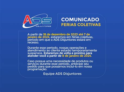 Comunicado Férias Coletivas Ads Disjuntores