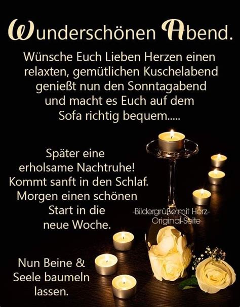 Pin von Gaby Spieltundbastelthier auf Sonntagabend Schönen abend