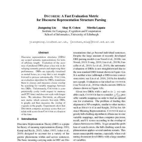 dscorer a fast evaluation metric for discourse representation structure parsing acl anthology