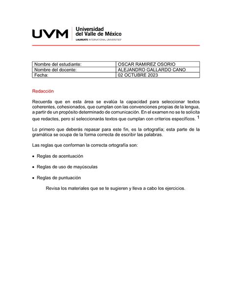 U2 A5 ORO Ejercicios Ortyred Nombre Del Estudiante OSCAR RAMIREZ