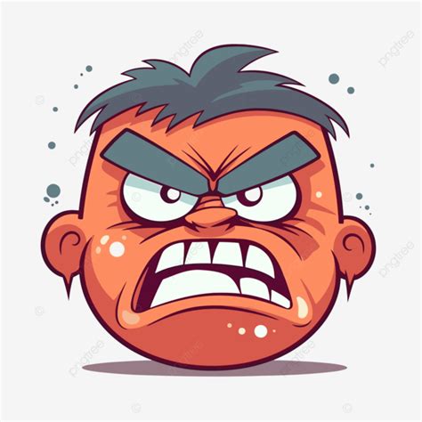 Clipart Raiva Ilustração De Personagem De Rosto Rabugento E Zangado