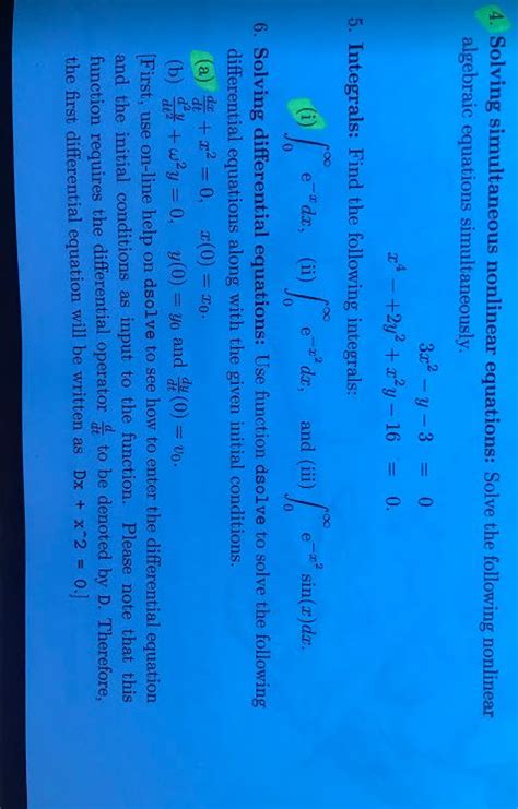 solved 4 solving simultaneous nonlinear equations solve