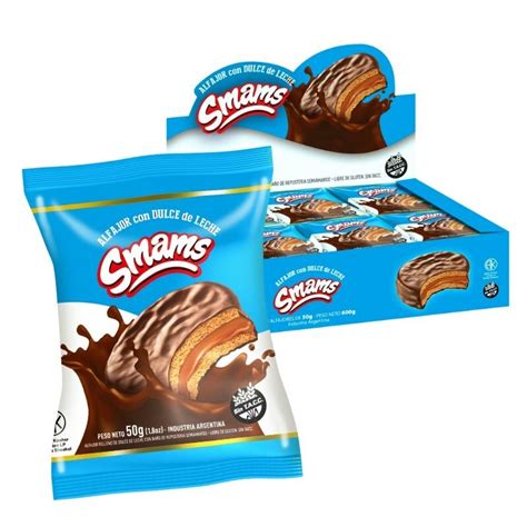 Alfajor sin TACC Dulce de Leche bañado chocolate SMAMS x 12u