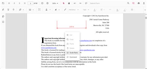 measurement annotation in ej2 asp core pdf viewer syncfusion