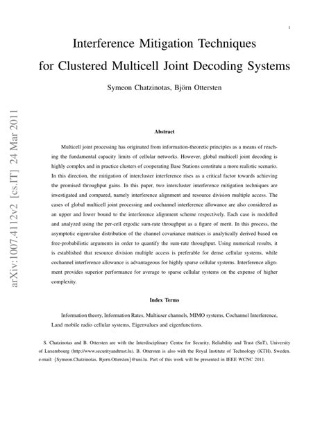 pdf interference alignment for clustered multicell joint decoding