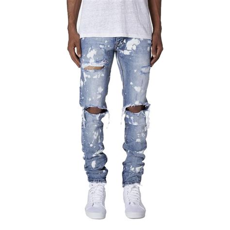 Men Ripped Skinny Distressed Destroyed Slim Fit Stretch Biker