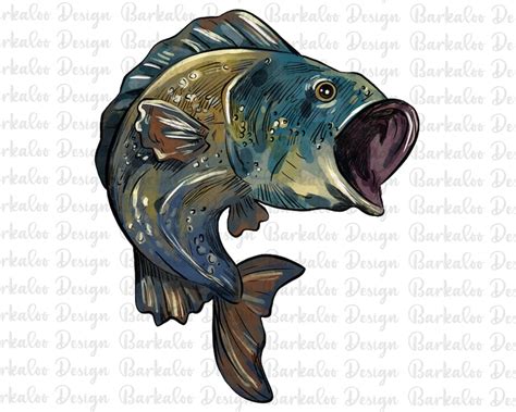 Largemouth Bass Png Sublimation Design Bass Png Fish Etsy