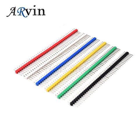 10pcs 40 Pin 1x40 Colorful Single Row Male 2 54mm Breakable Pin Header