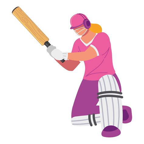 Woman Playing Cricket 2625043 Vector Art At Vecteezy