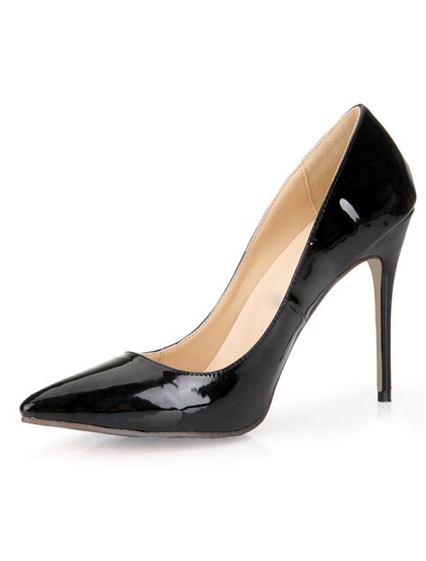Zapatos puntiagudos negros de tacón stiletto Milanoo