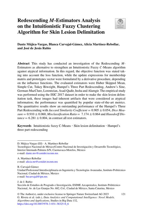 pdf redescending m estimators analysis on the intuitionistic fuzzy clustering algorithm for