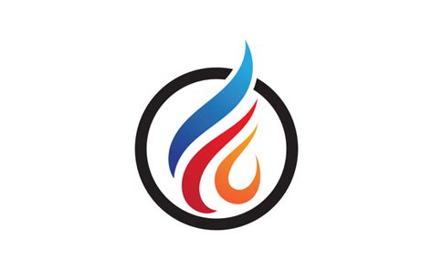 Logotipo de vetor de chama de fogo Símbolo de gás quente e energia V34