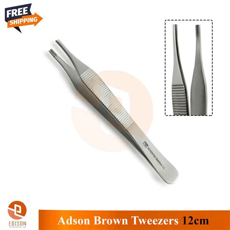 5Pcs Adson Brown Tweezers Tissue Dissecting Veterinary Surgical