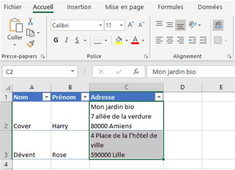 Comment Faire Un Retour à La Ligne Dans Une Cellule Excel