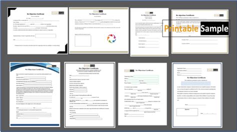 Free Sample No Objection Certificate Templates Printable Samples