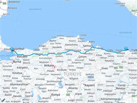 İstanbul Vakfıkebir Trabzon Harita İstanbul Vakfıkebir Trabzon Yol