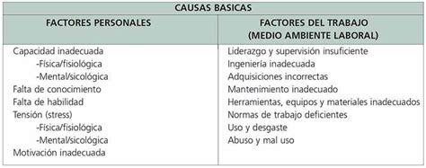 Causas B Sicas De Los Accidentes Prevencionar